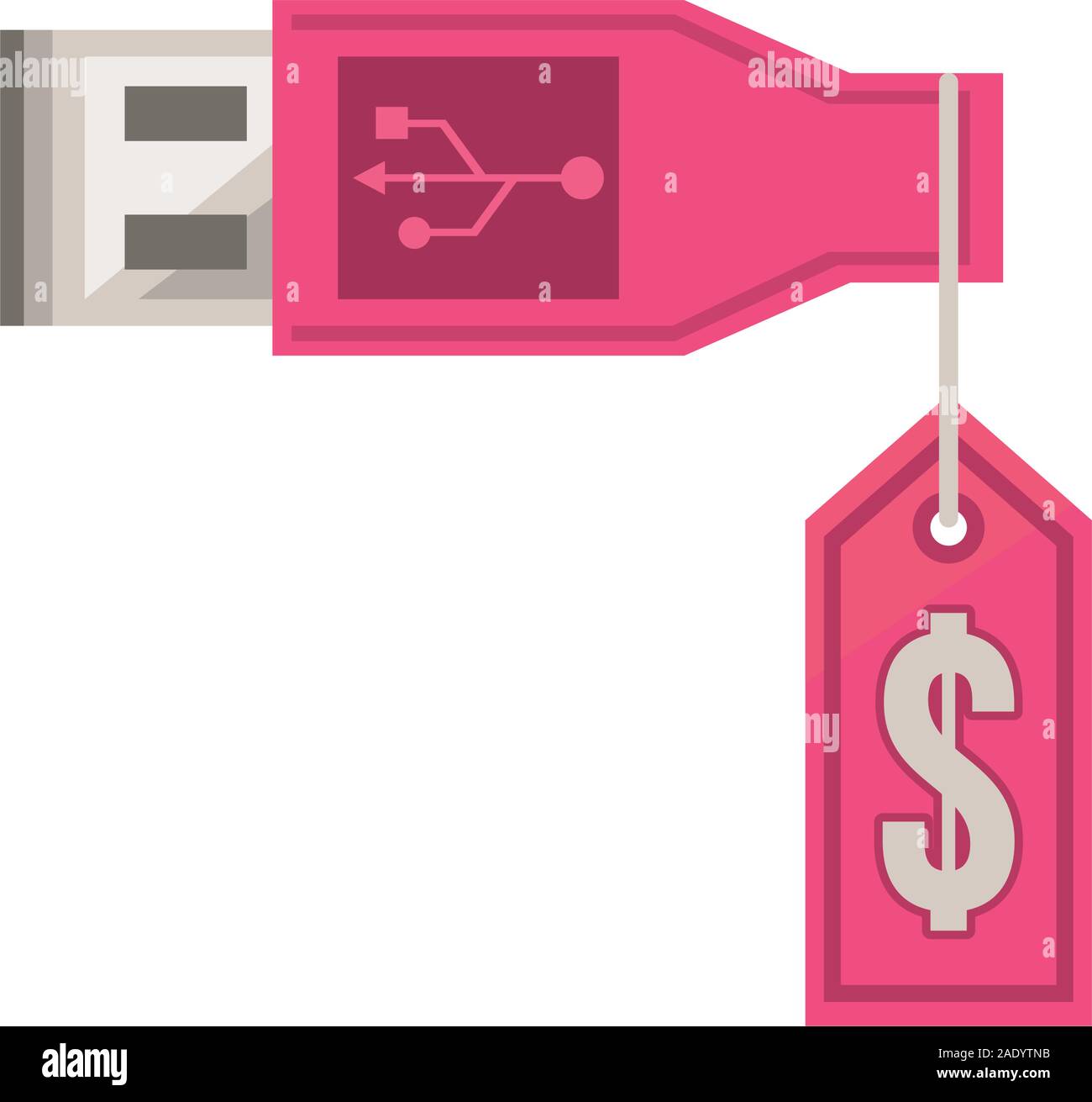 usb wire connector with tag hanging Stock Vector Image & Art - Alamy