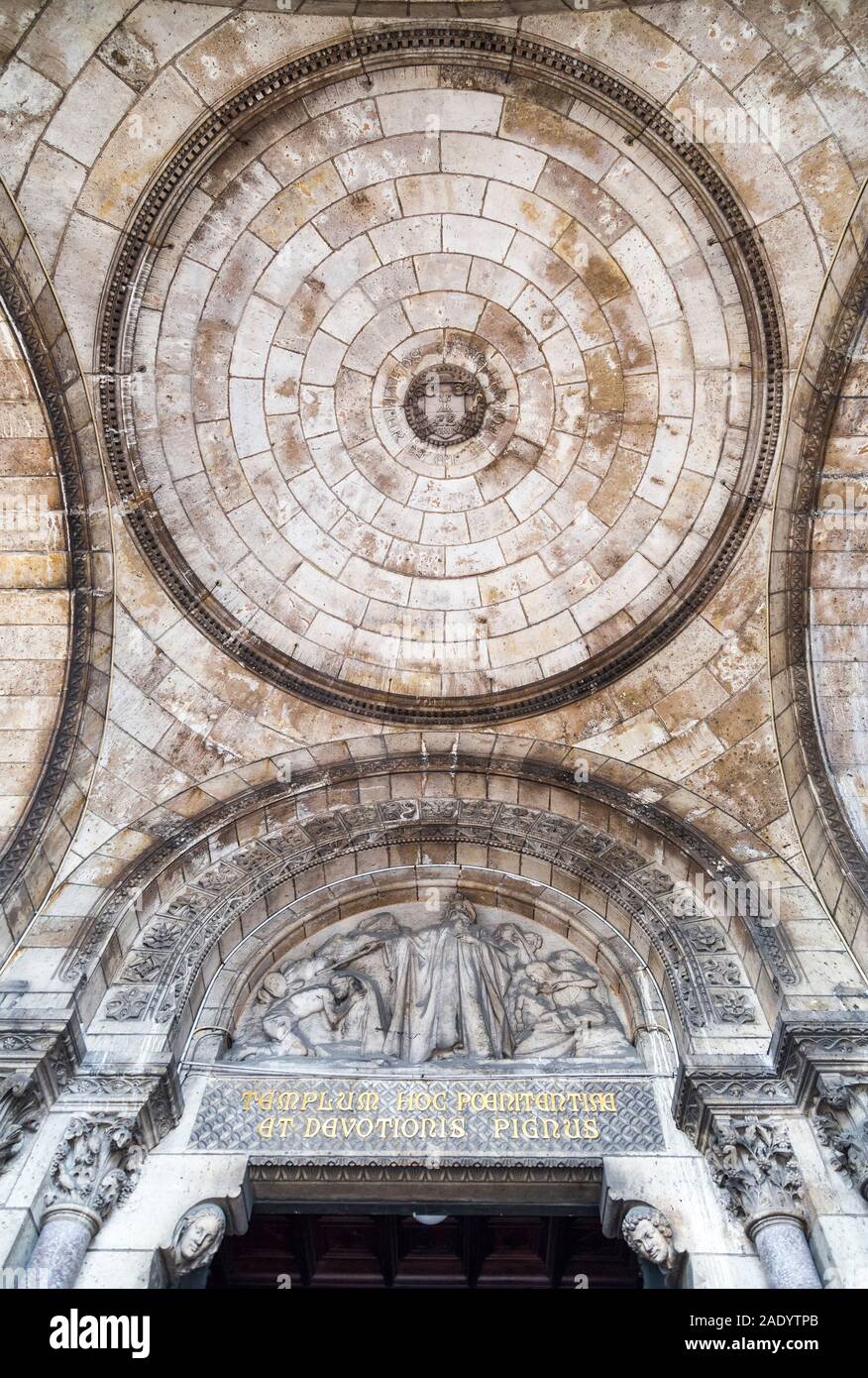 Bas relief and vault over the entrance to the Basilica of the Sacred ...