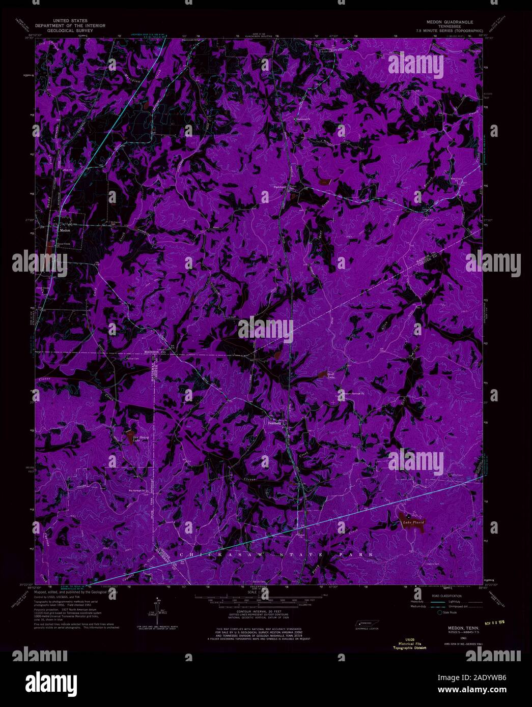 USGS TOPO Map Tennessee TN Medon 150219 1961 24000 Inverted Restoration ...