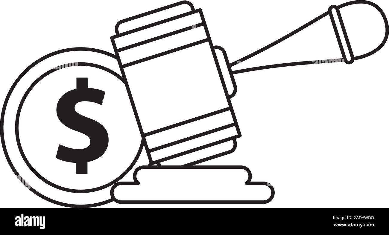 justice hammer device isolated icon Stock Vector Image & Art - Alamy