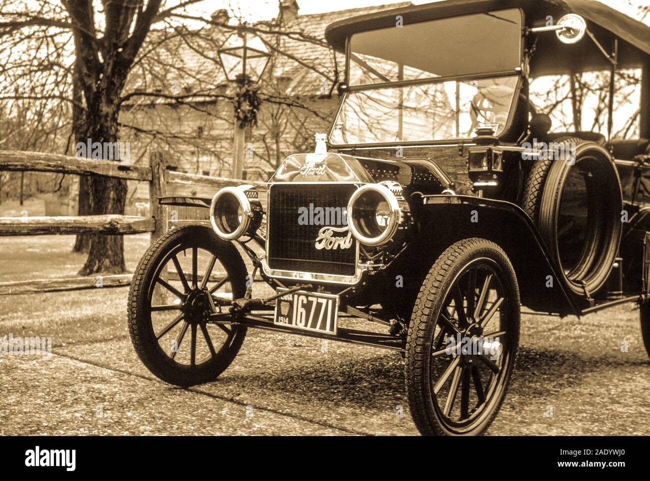 Antique Model T Ford with reenactot couple in clothing of the era Stock ...