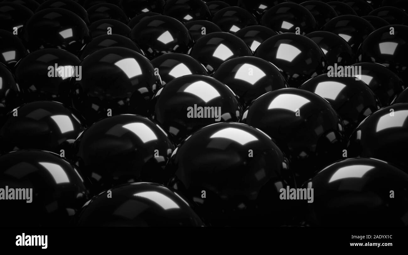 Abstract organic black balls structure background texture with low key ...