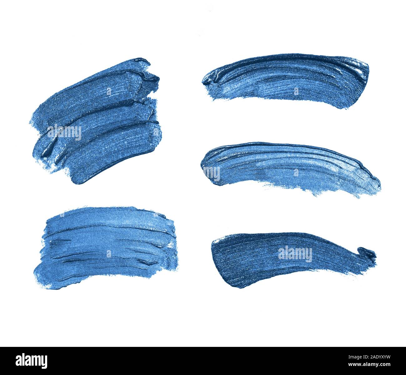 Set blue color smudges, splashes and strokes Stock Photo - Alamy