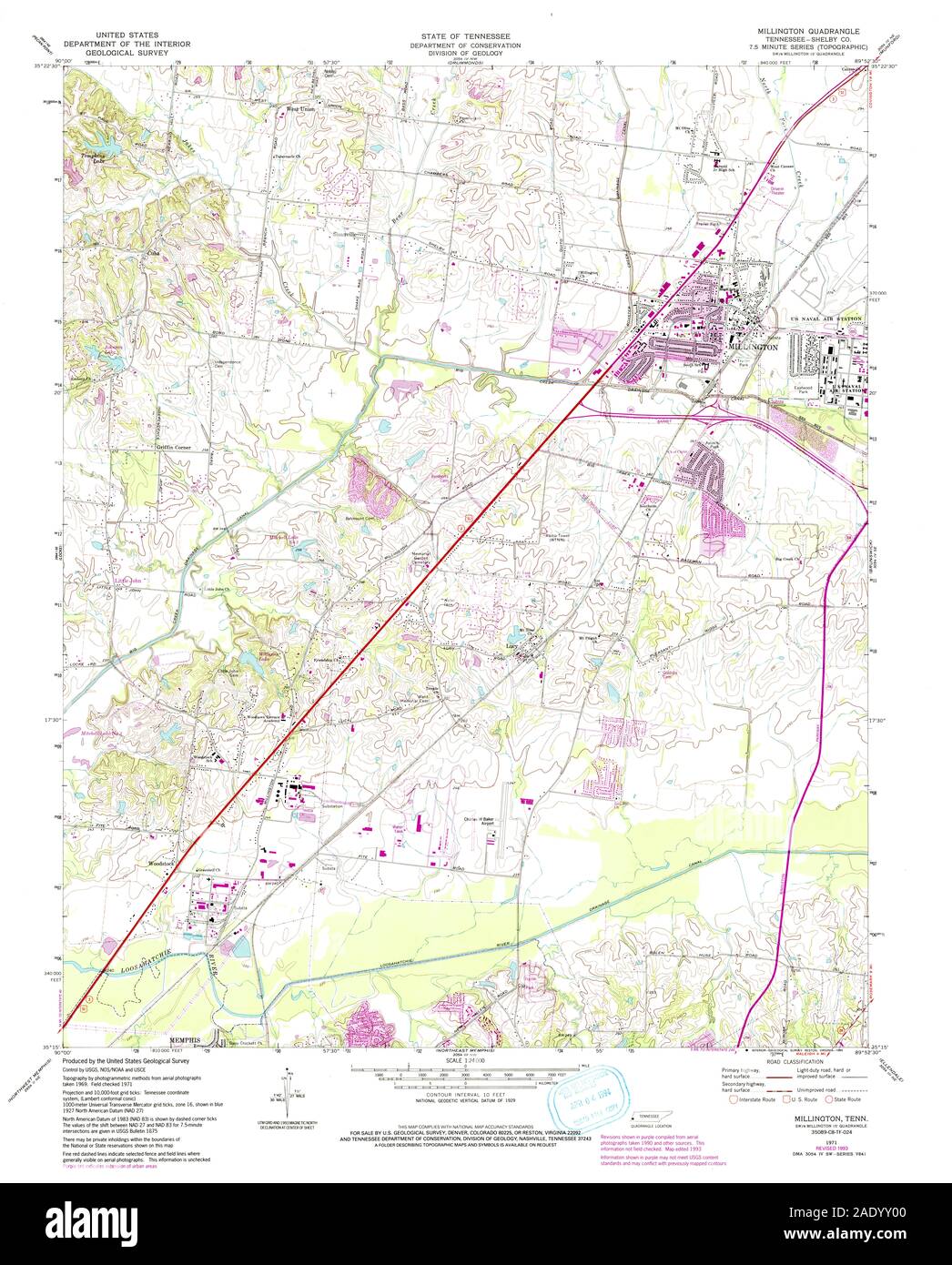 USGS TOPO Map Tennessee TN Millington 148585 1971 24000 Restoration ... USGS TOPO Map Tennessee TN Millington 148585 1971 24000 Restoration ...