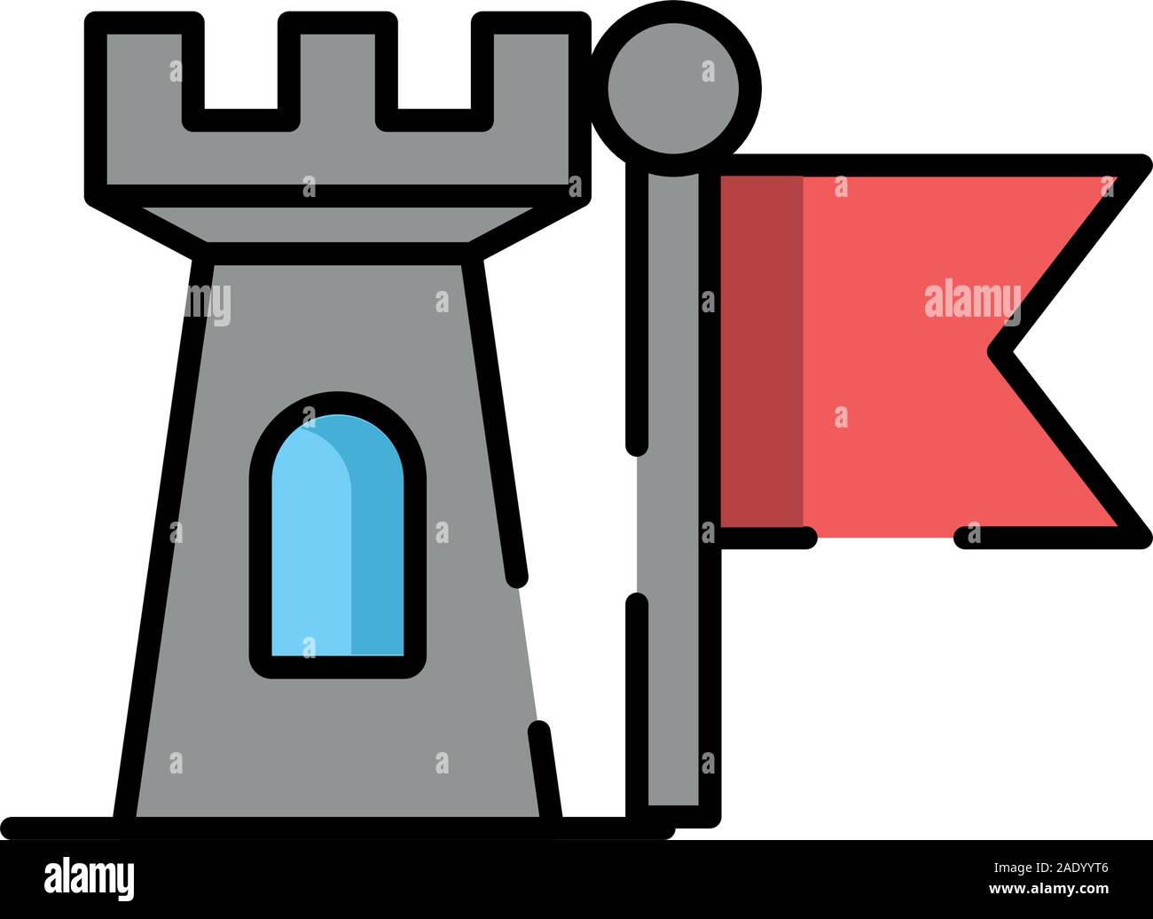 flag guide position with tower Stock Vector Image & Art - Alamy