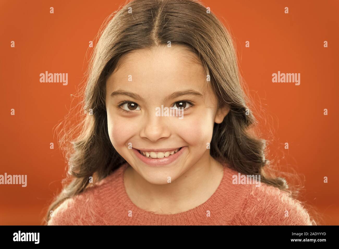 Smile like a model. Little girl with healthy white smile. Small child ...