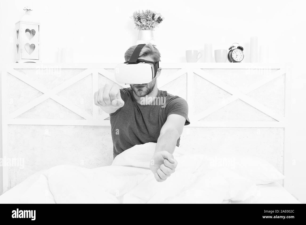 Virtual reality bed Black and White Stock Photos & Images - Alamy