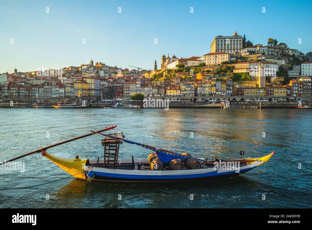 Rabelo boat in Porto by Douro River, Portugal Stock Photo - Alamy