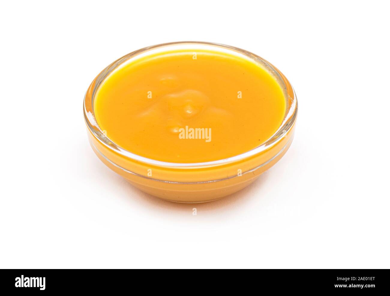 Mango Puree in glass Bowl, Mango Fruit Puree isolated on white ...
