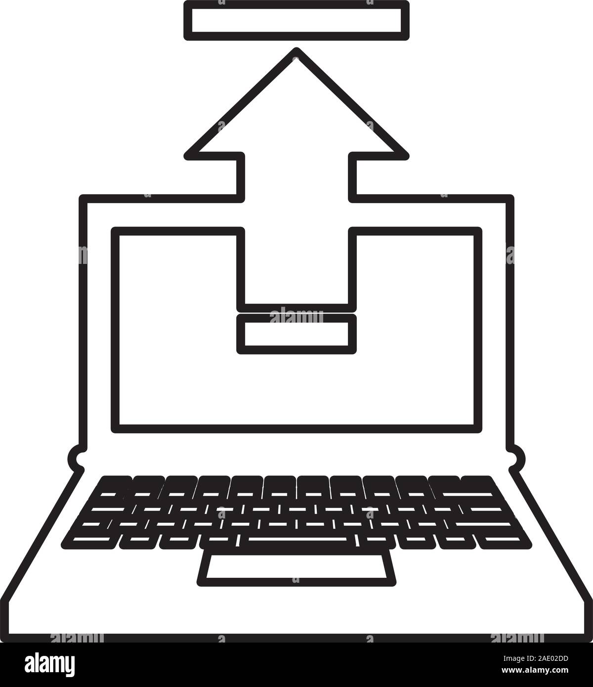 Laptop upload Black and White Stock Photos & Images - Alamy