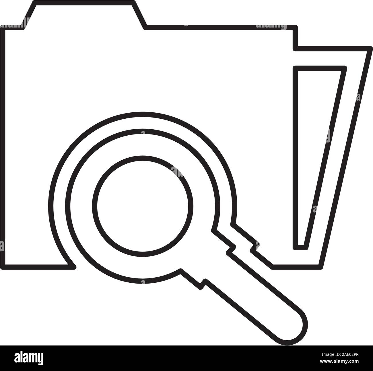 folder file document with magnifying glass Stock Vector Image & Art - Alamy