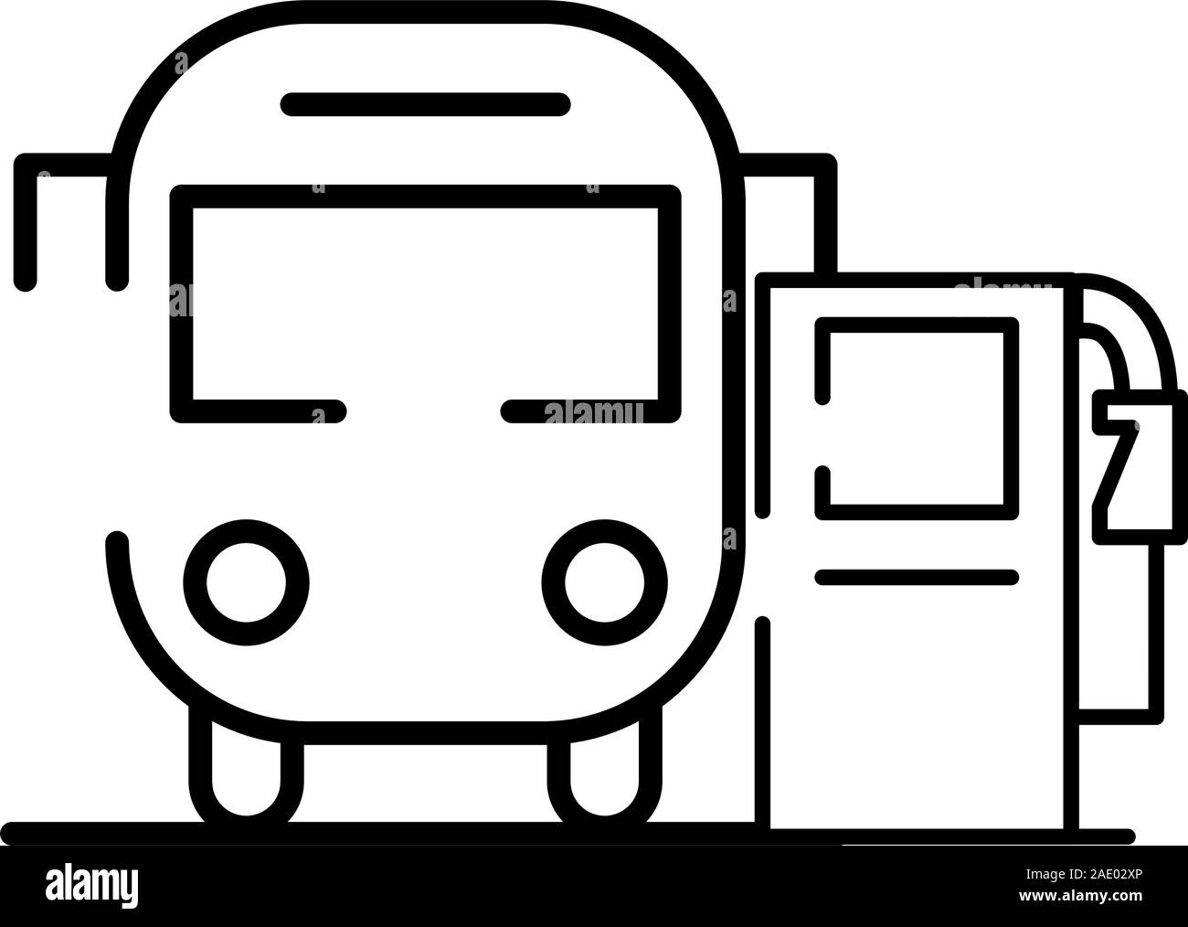 fuel oil station service with bus Stock Vector Image & Art - Alamy