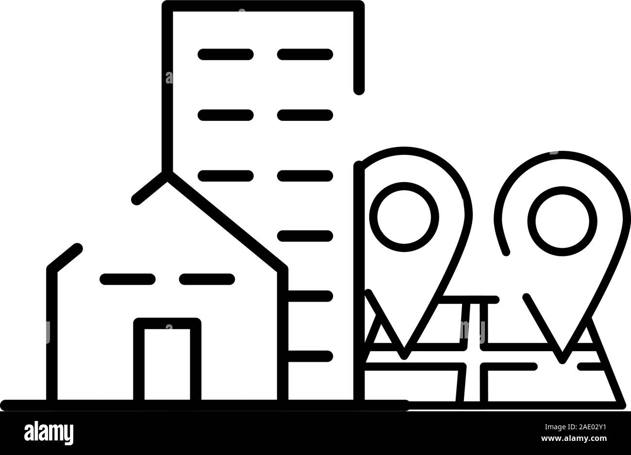 paper map guide with pins location icon Stock Vector Image & Art - Alamy