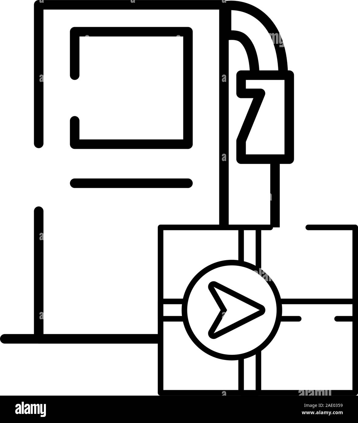 paper map guide with fuel station icon Stock Vector Image & Art - Alamy