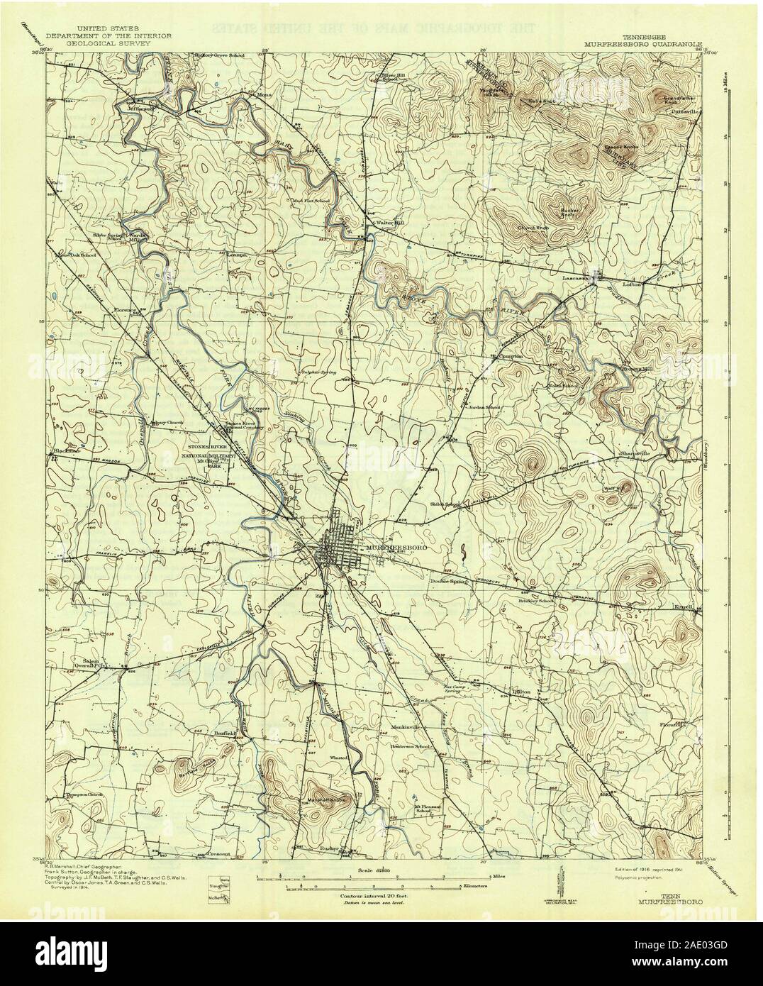 Map of murfreesboro hi-res stock photography and images - Alamy