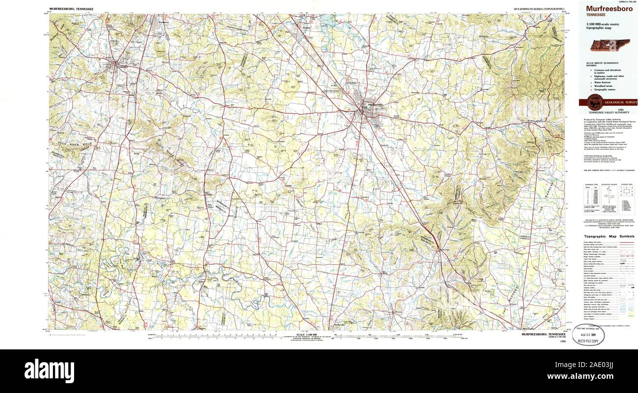 Map of murfreesboro hi-res stock photography and images - Alamy