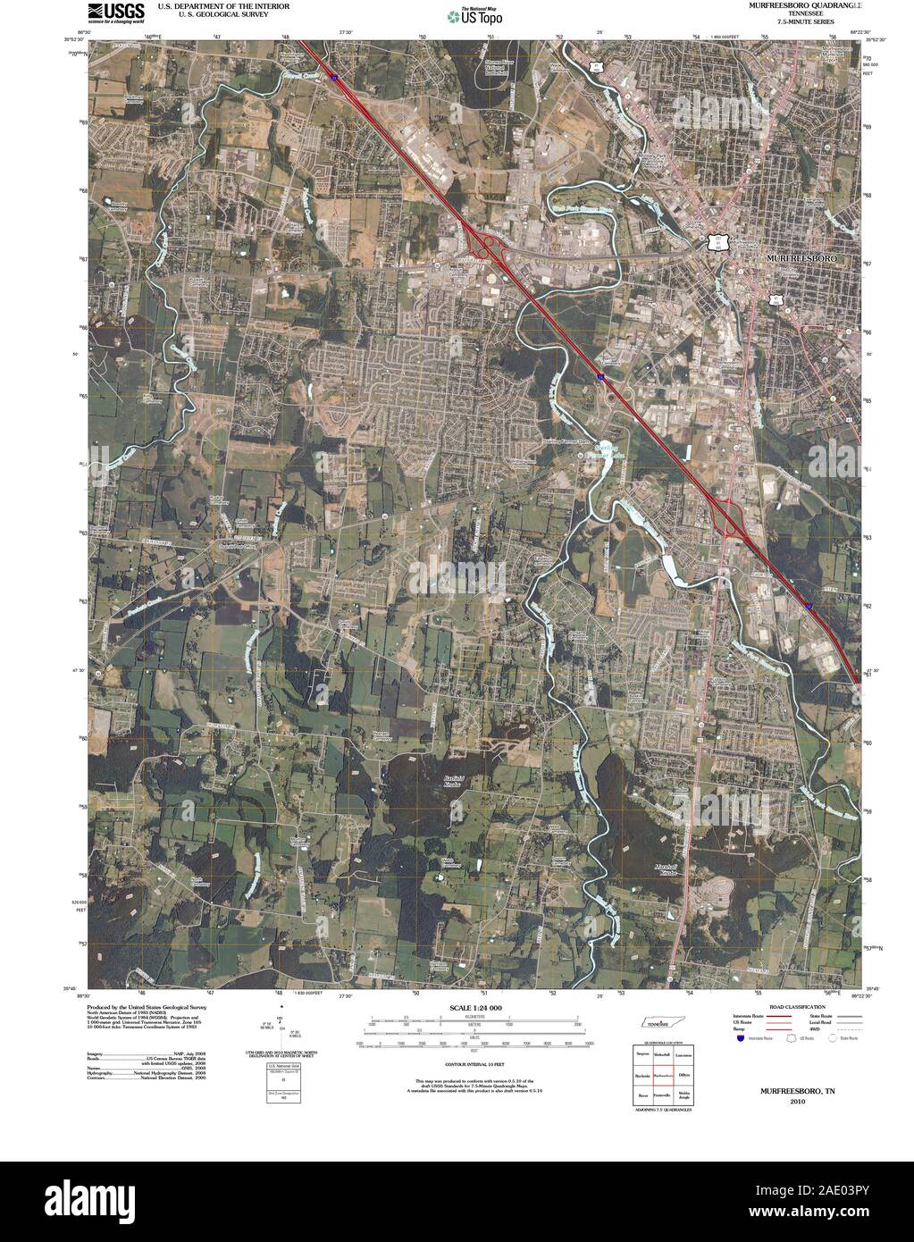 Map of murfreesboro hi-res stock photography and images - Alamy
