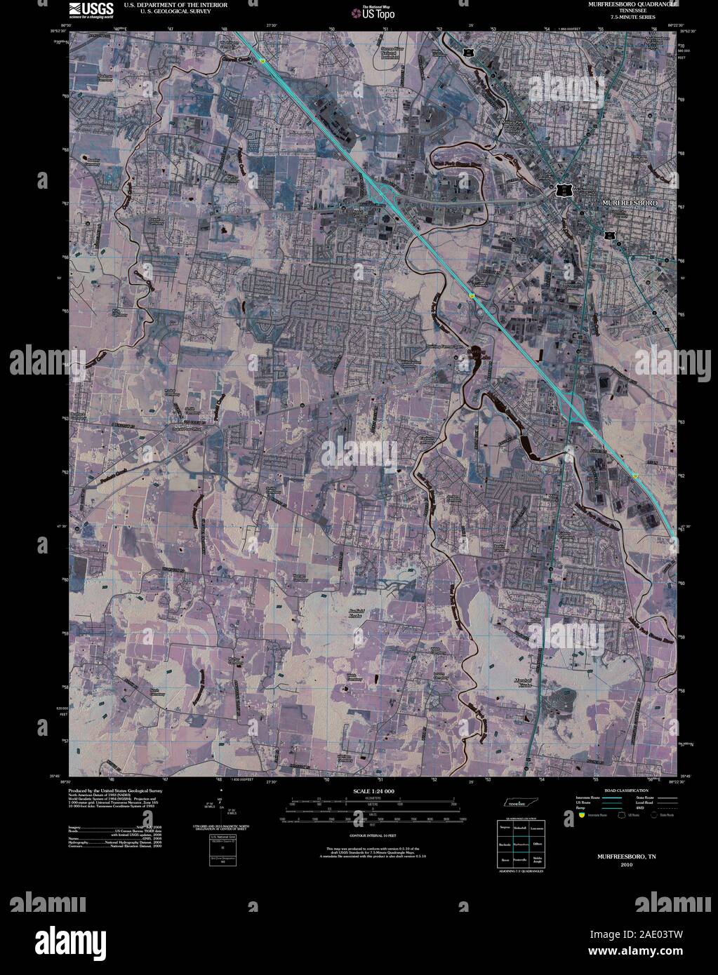 Map of murfreesboro hi-res stock photography and images - Alamy