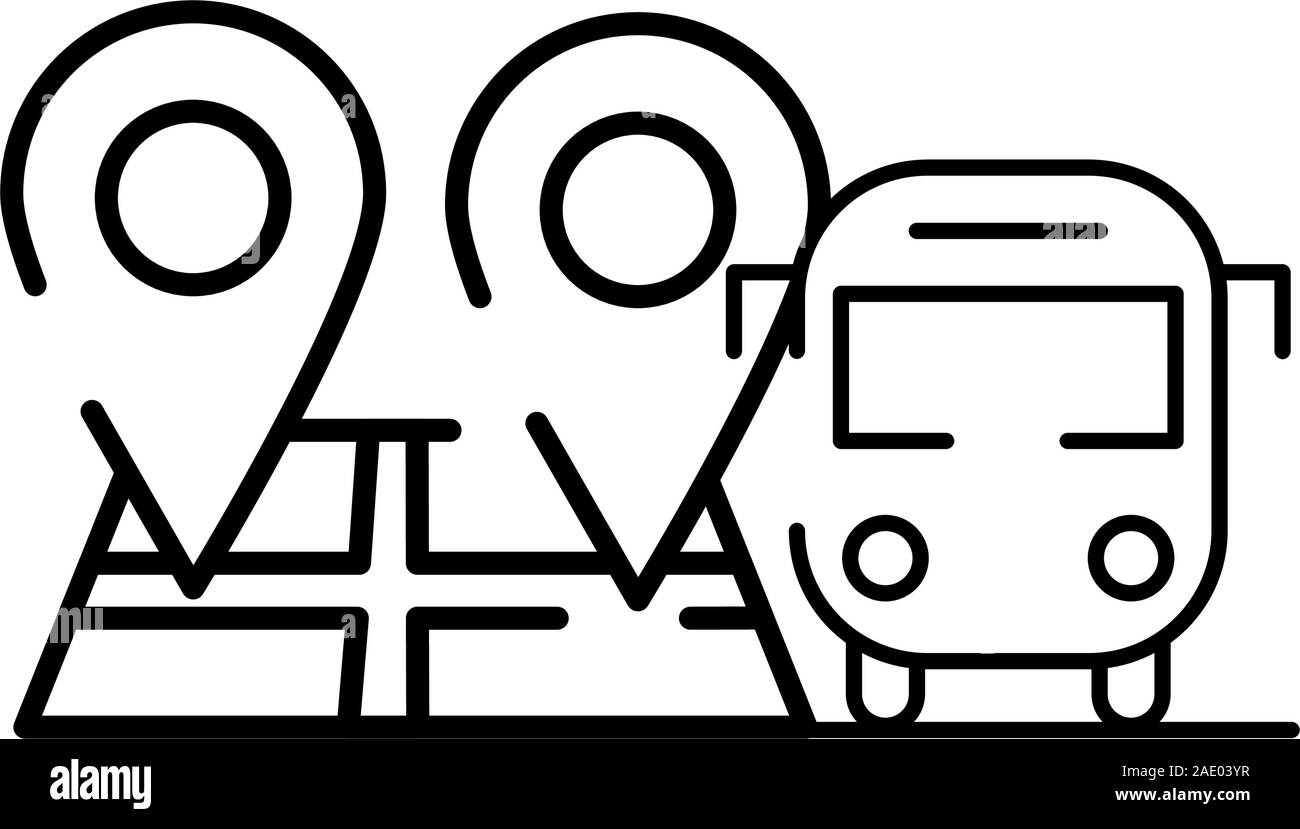 paper map guide with bus vehicle Stock Vector Image & Art - Alamy