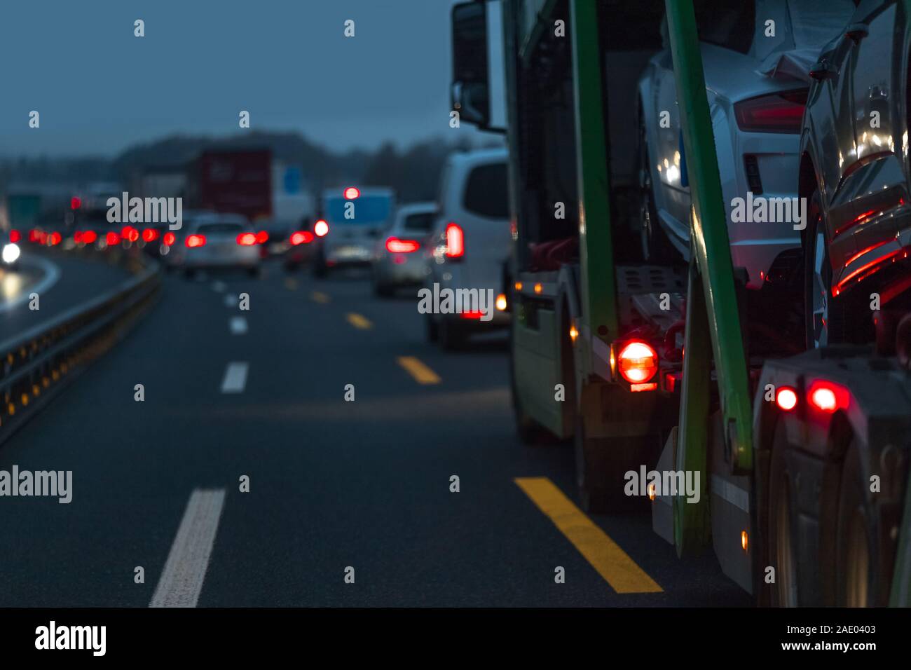 evening higway traffic lights Stock Photo - Alamy