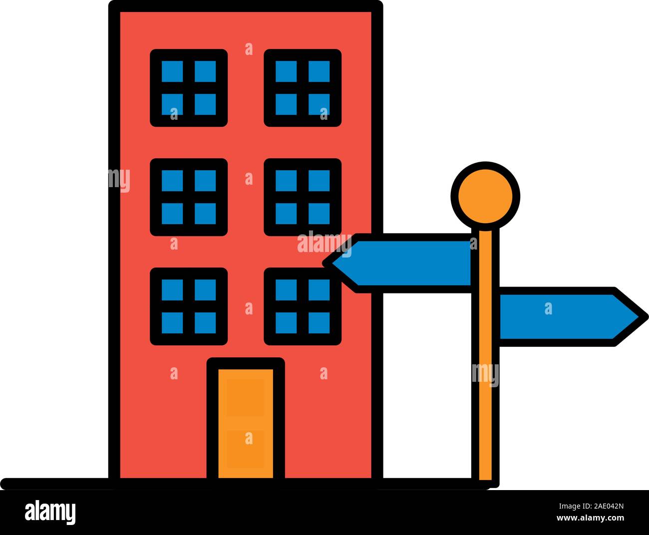 building front facade with arrows signals Stock Vector Image & Art - Alamy