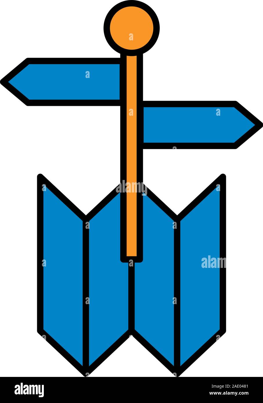 paper map guide with traffic arrows signal Stock Vector Image & Art - Alamy