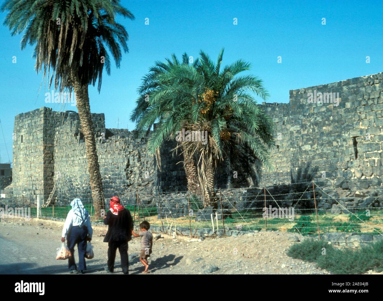 Qasr al-Azraq, a 13th century black basalt castle or fort, in the town ...