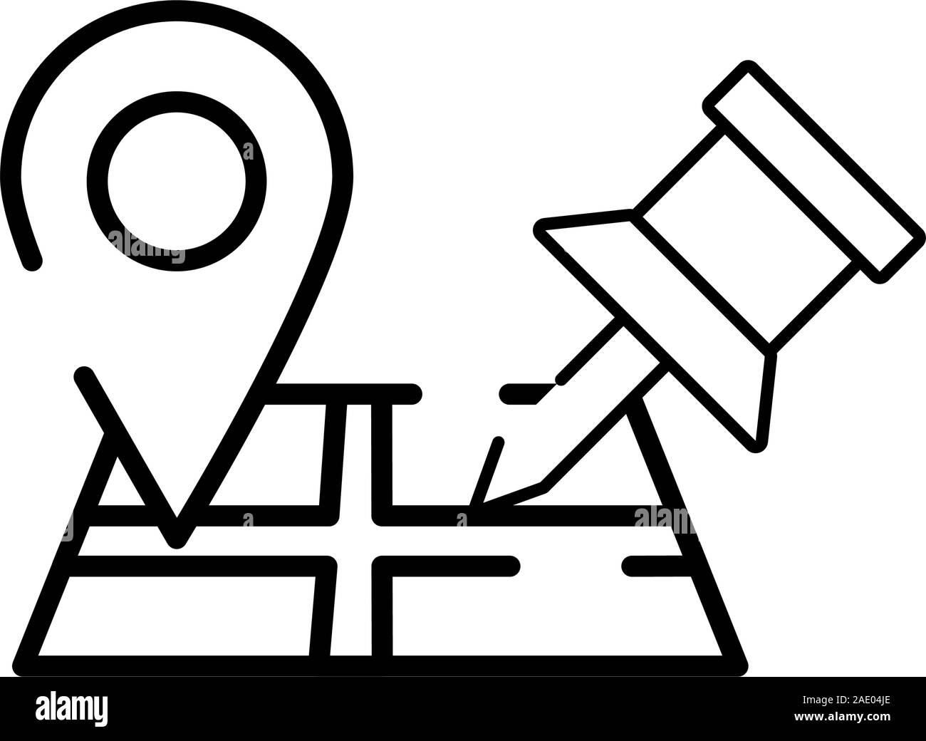 paper map guide with pins location icon Stock Vector Image & Art - Alamy