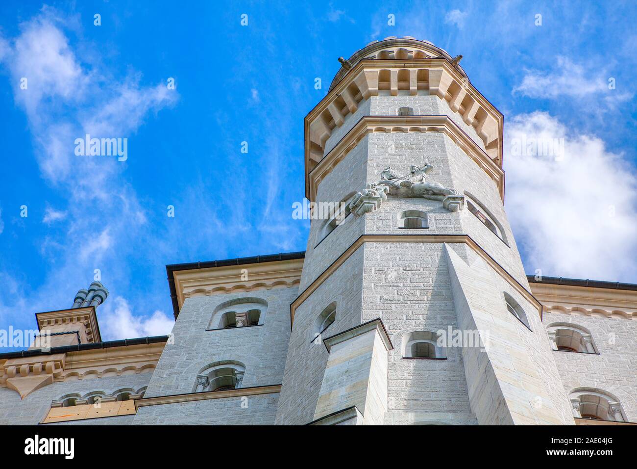 close up Neuschwanstein Castle architectural details Stock Photo - Alamy