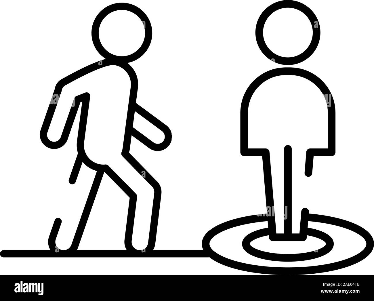 pedestrians silhouettes walkers isolated icon Stock Vector Image & Art ...