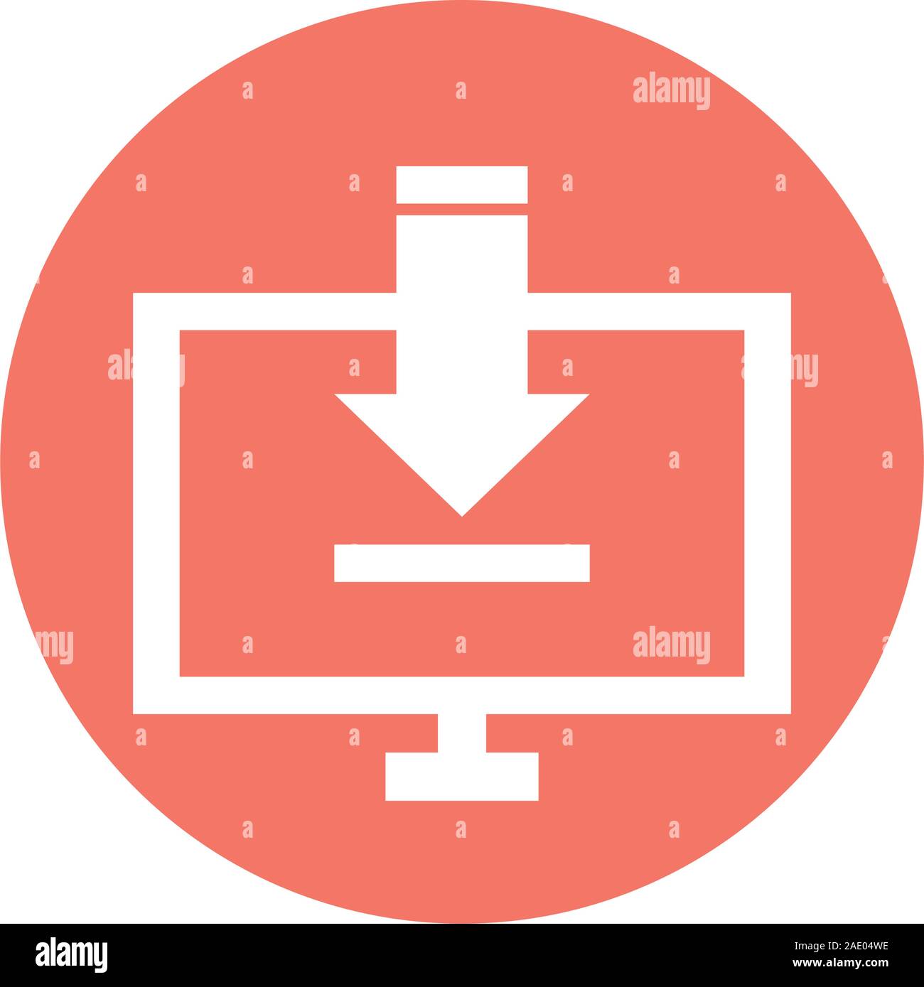 computer desktop with arrow download Stock Vector Image & Art - Alamy