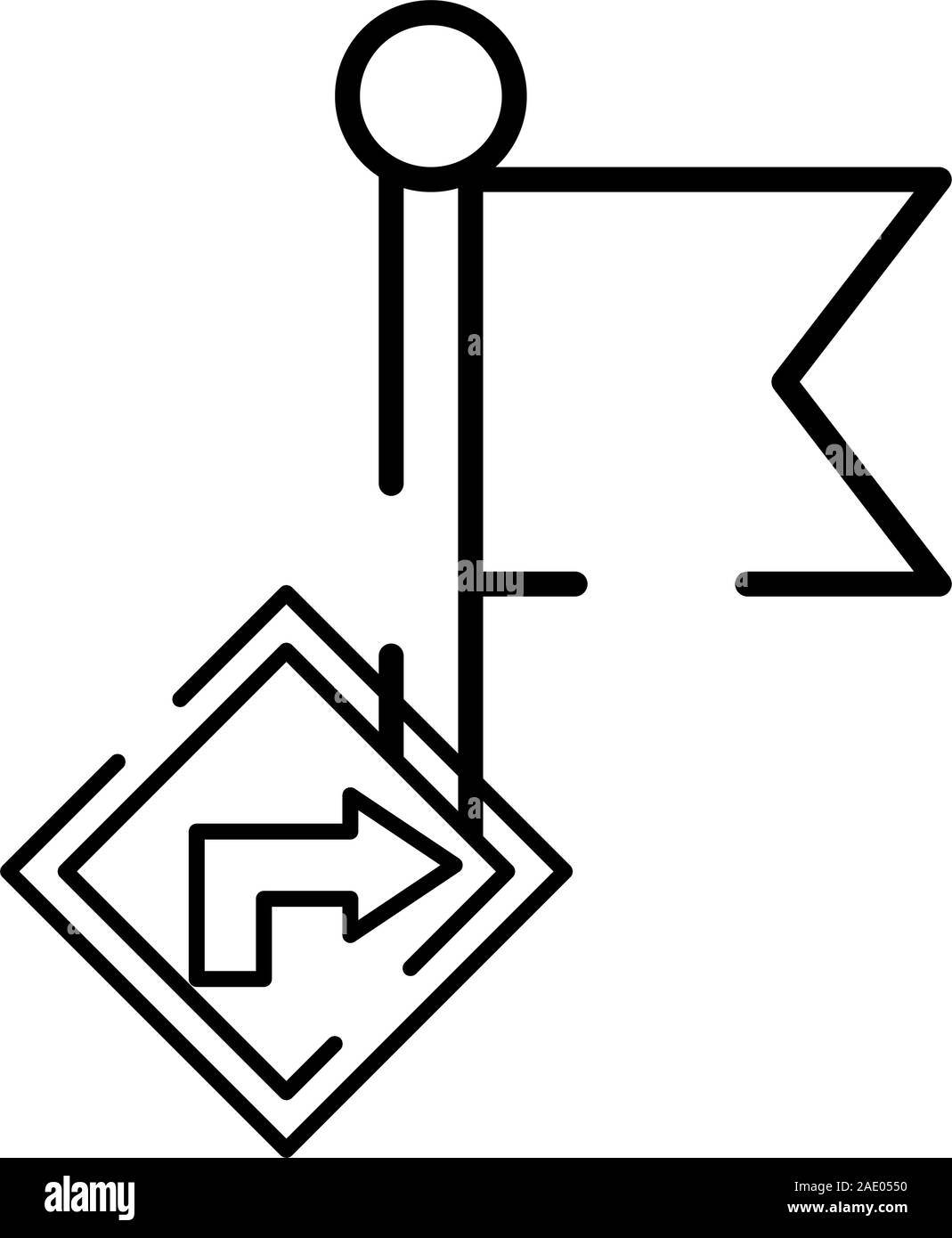 flag guide position with traffic signal Stock Vector Image & Art - Alamy