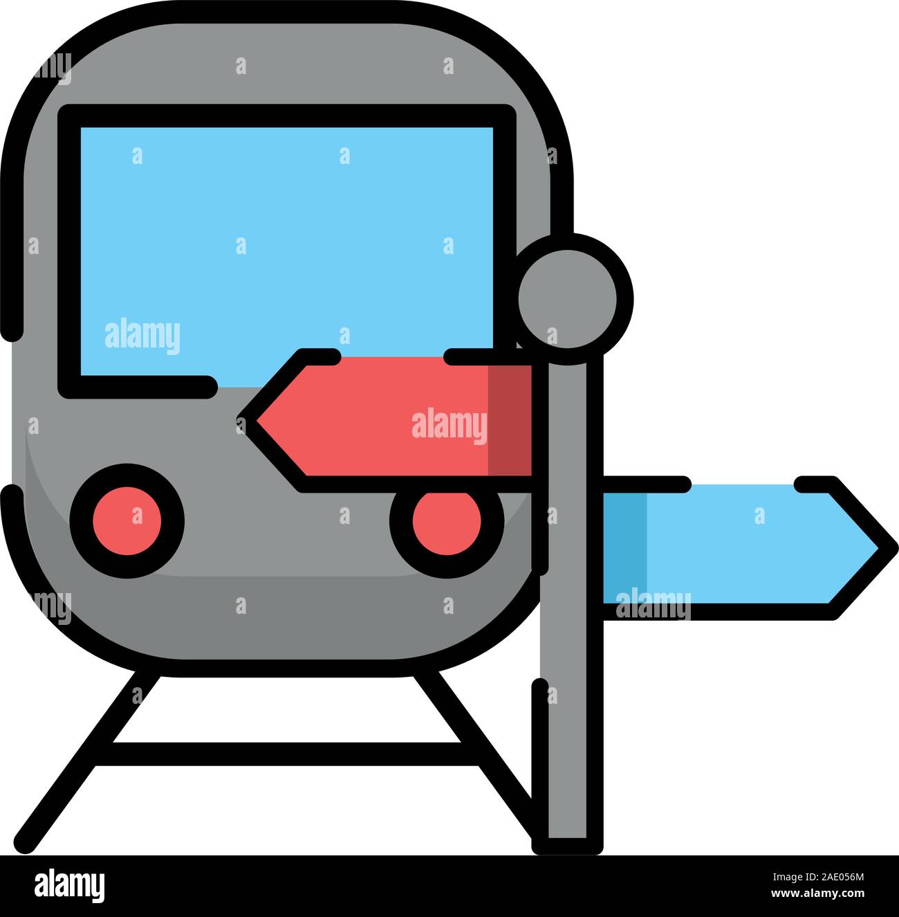 subway transport vehicle with arrows signal Stock Vector Image & Art ...