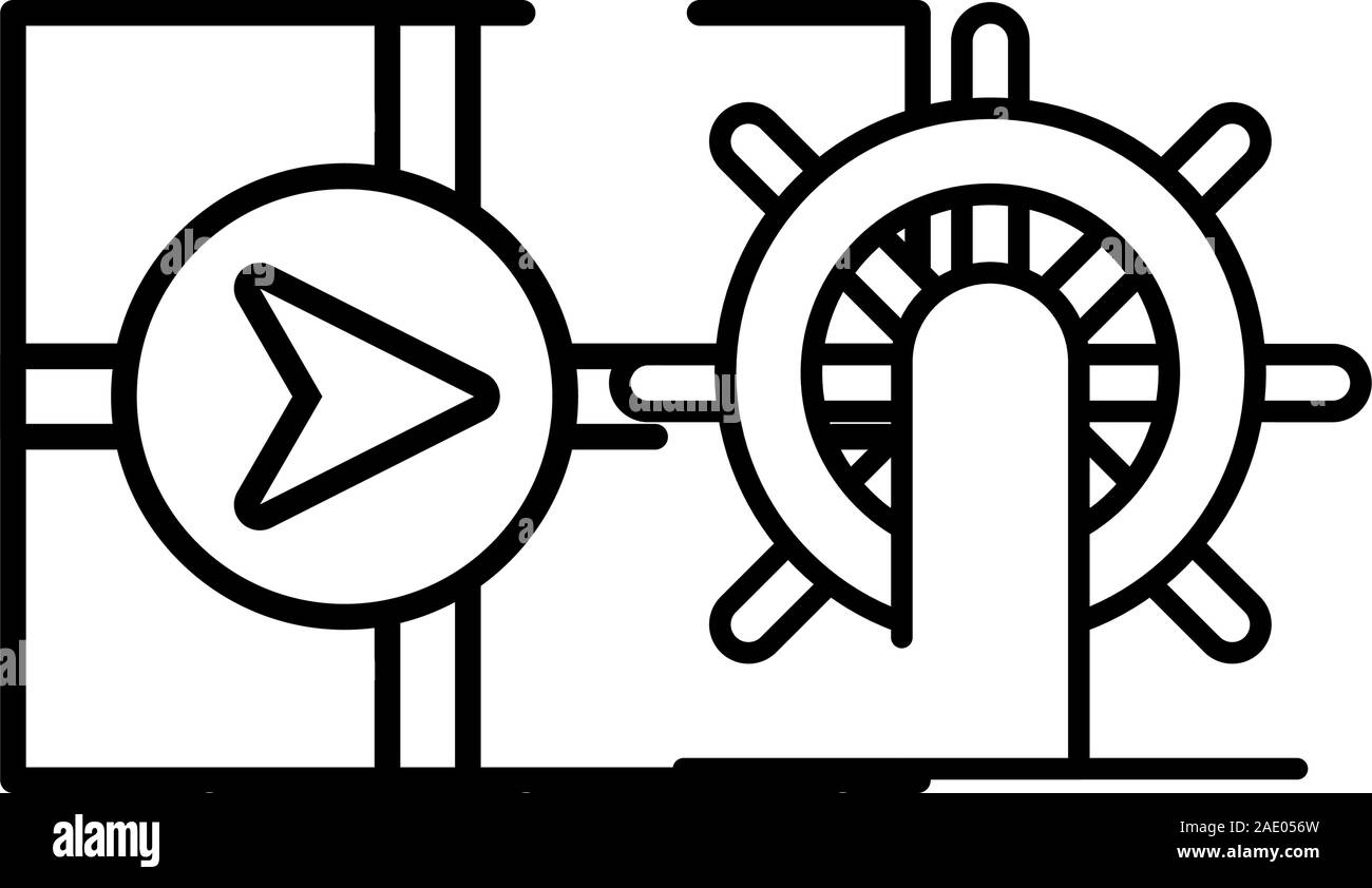 paper map guide with boat helm icon Stock Vector Image & Art - Alamy