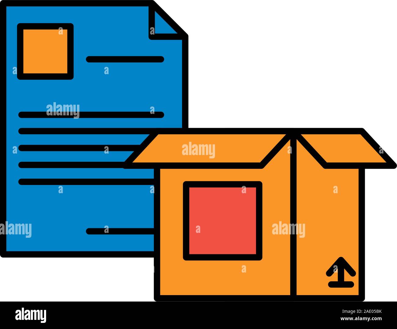 paper document file with box carton Stock Vector Image & Art - Alamy
