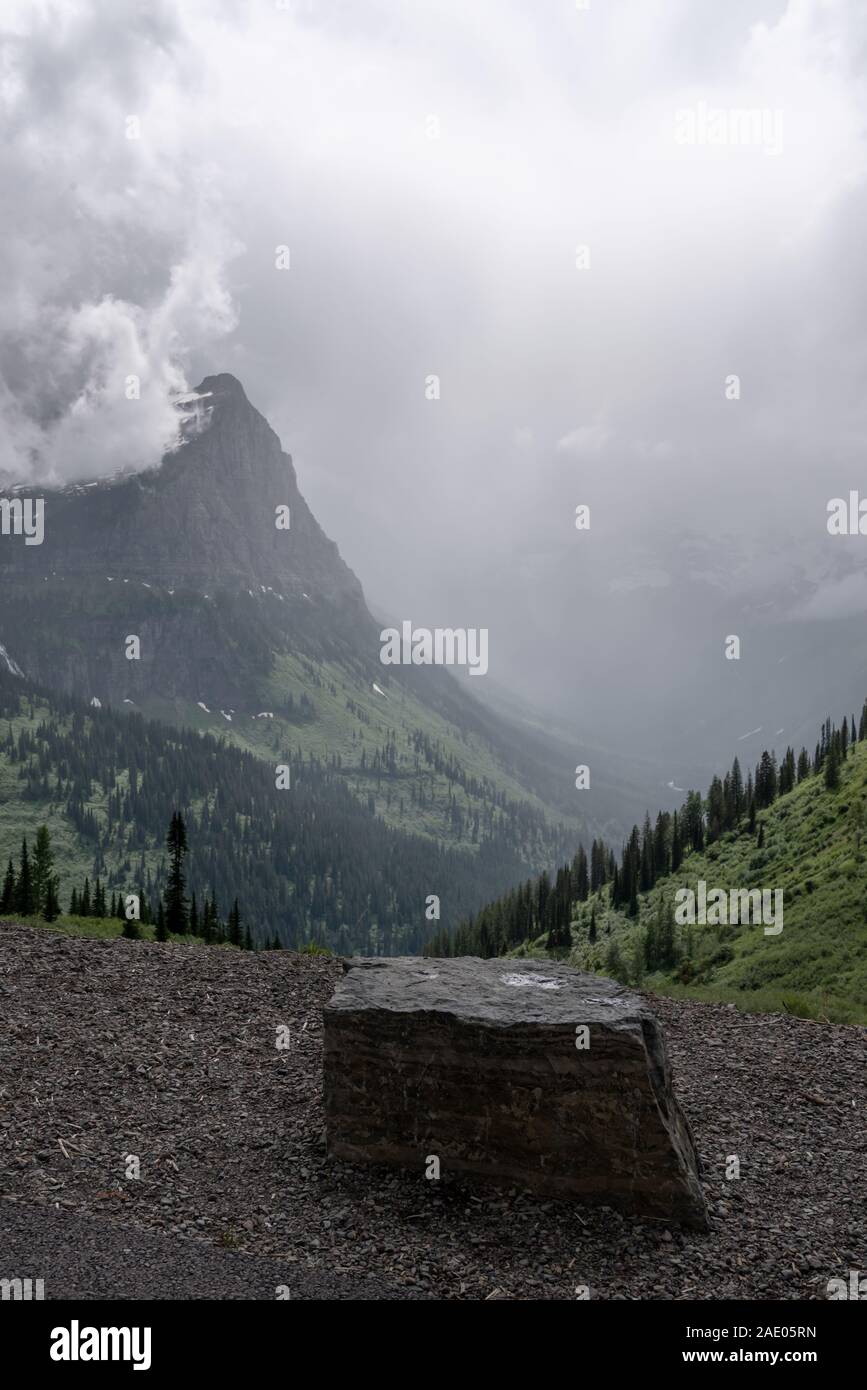 Square Boulder And Rainy Valley in Montana wilderness Stock Photo - Alamy