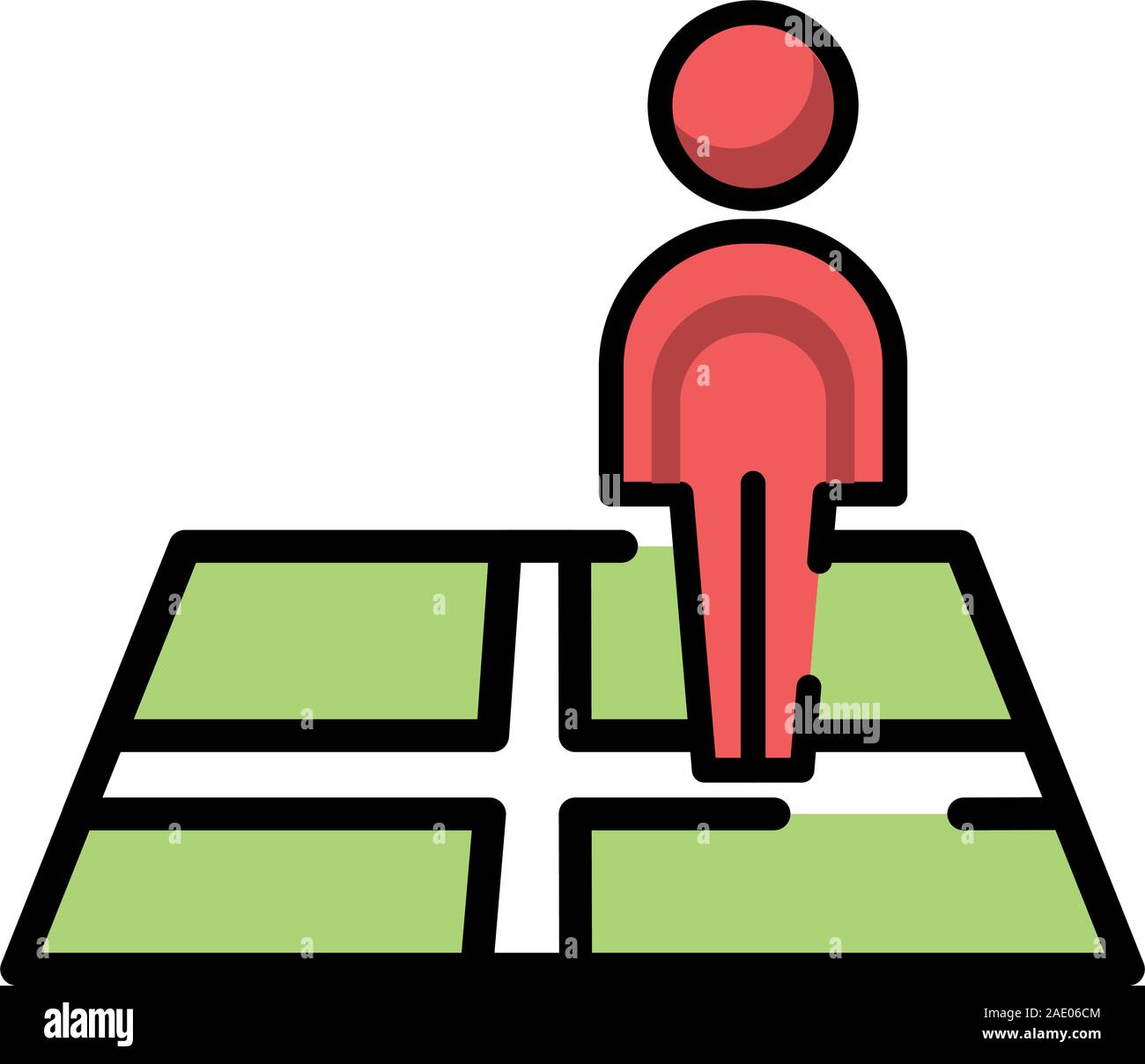 paper map guide with pedestrian walking Stock Vector Image & Art - Alamy