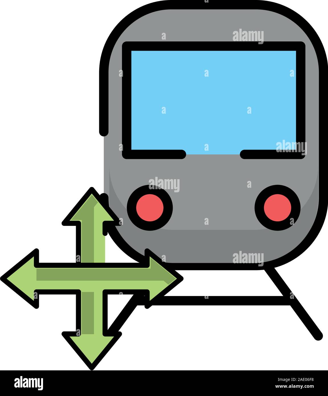 subway transport vehicle with arrows signal Stock Vector Image & Art ...