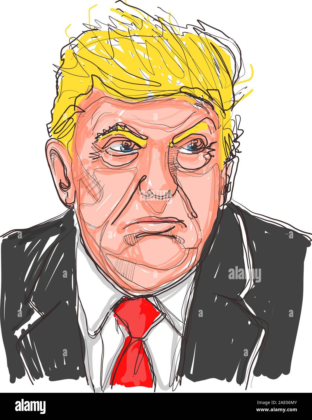 Drawn portrait of trump Cut Out Stock Images & Pictures - Alamy