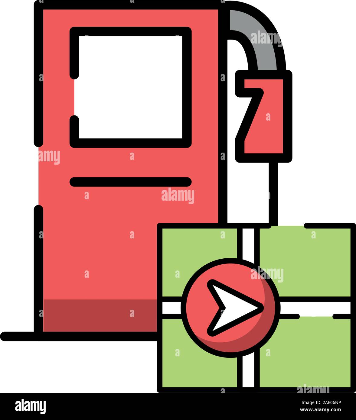 paper map guide with fuel station icon Stock Vector Image & Art - Alamy