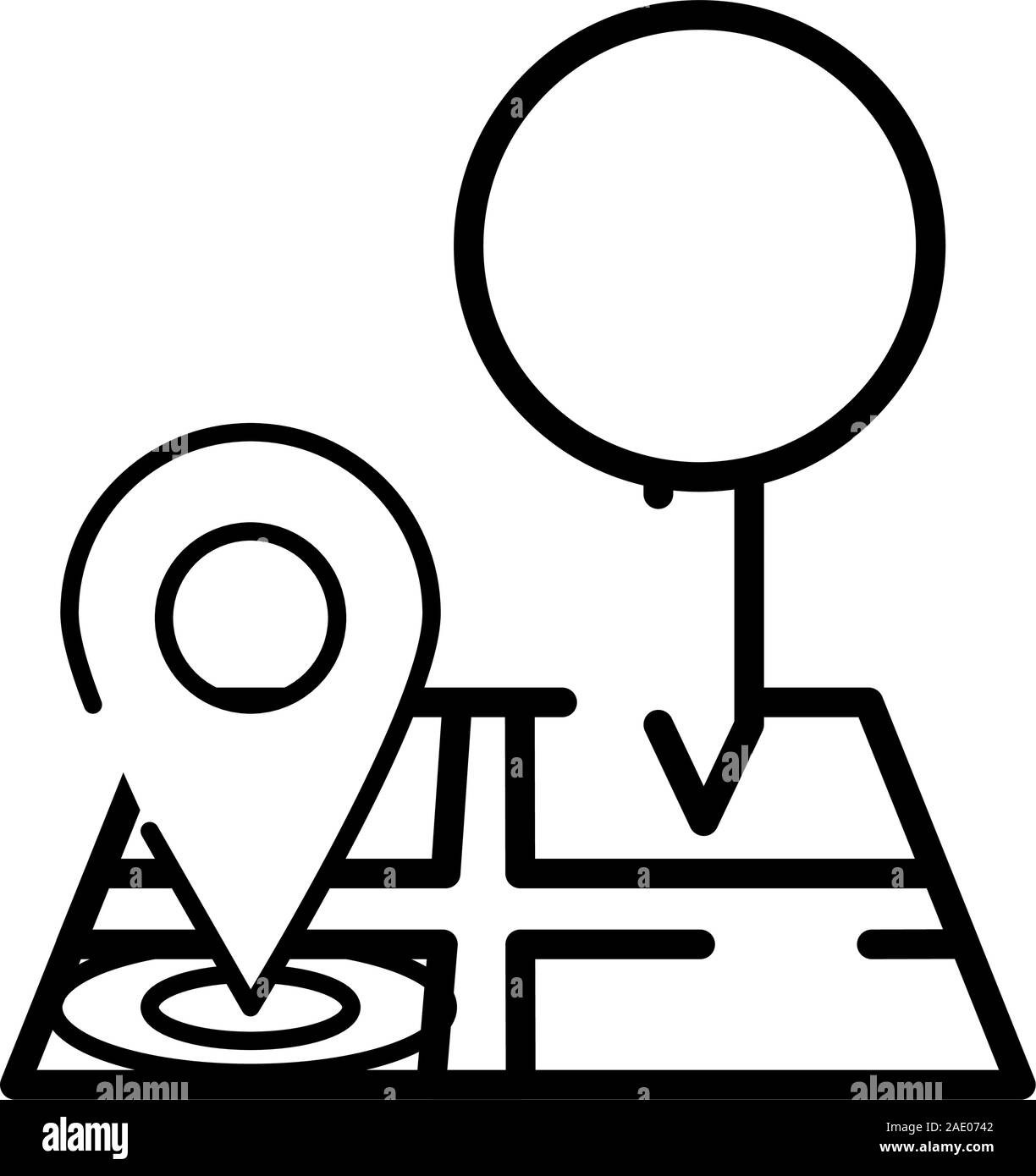 paper map guide with pins location icon Stock Vector Image & Art - Alamy