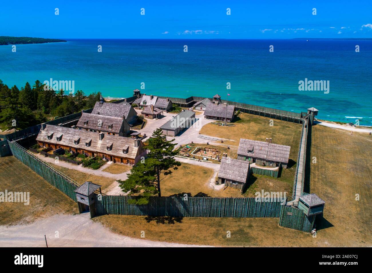 Fort Michilimackinac or Fort Mackinaw, Mackinac is located in Mackinaw ...