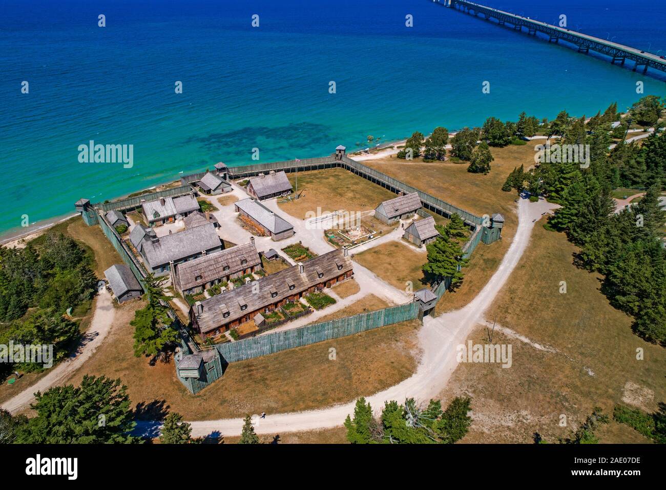 Fort Michilimackinac or Fort Mackinaw, Mackinac is located in Mackinaw ...