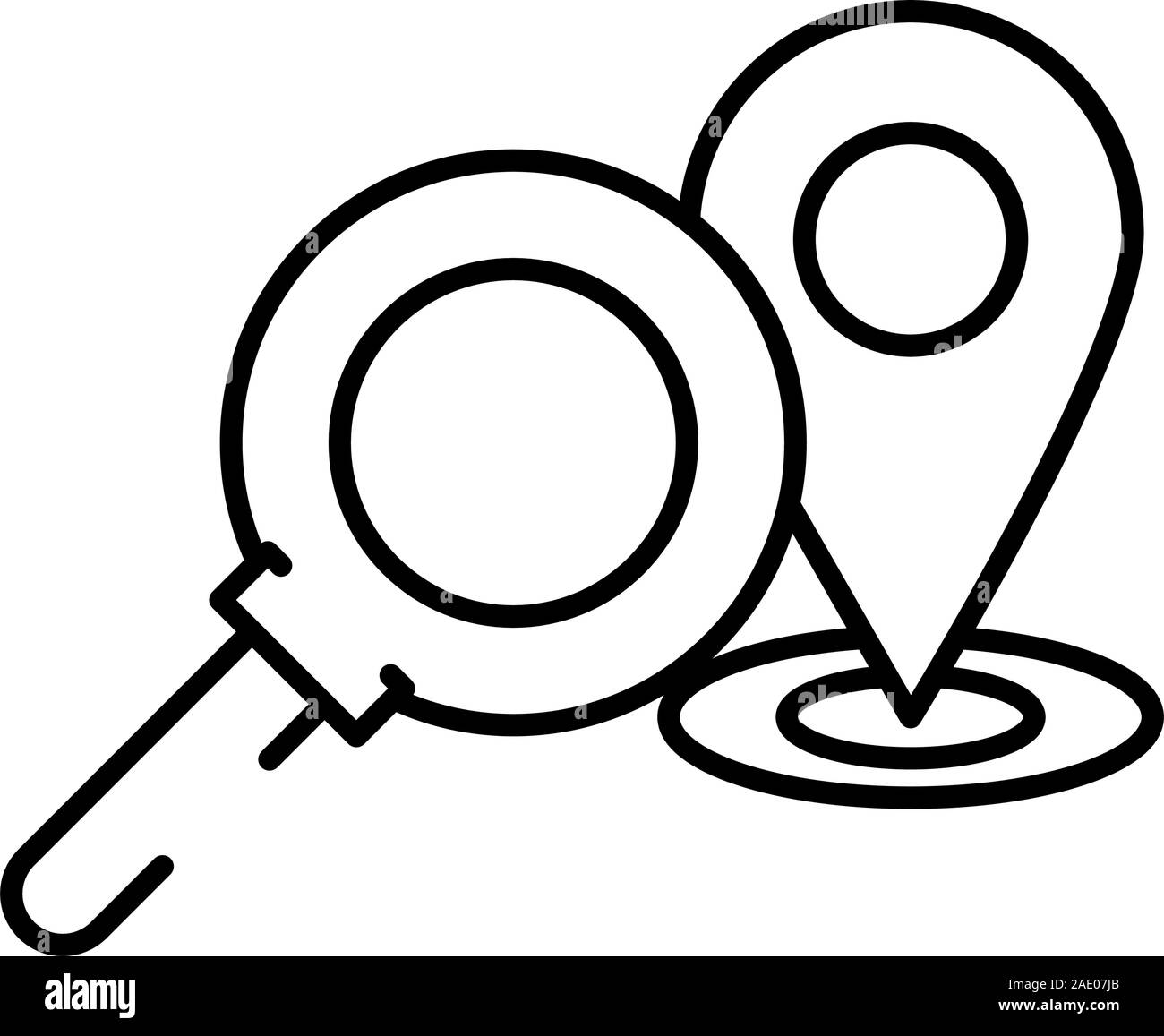 pin pointer location guide with magnifying glass Stock Vector Image ...