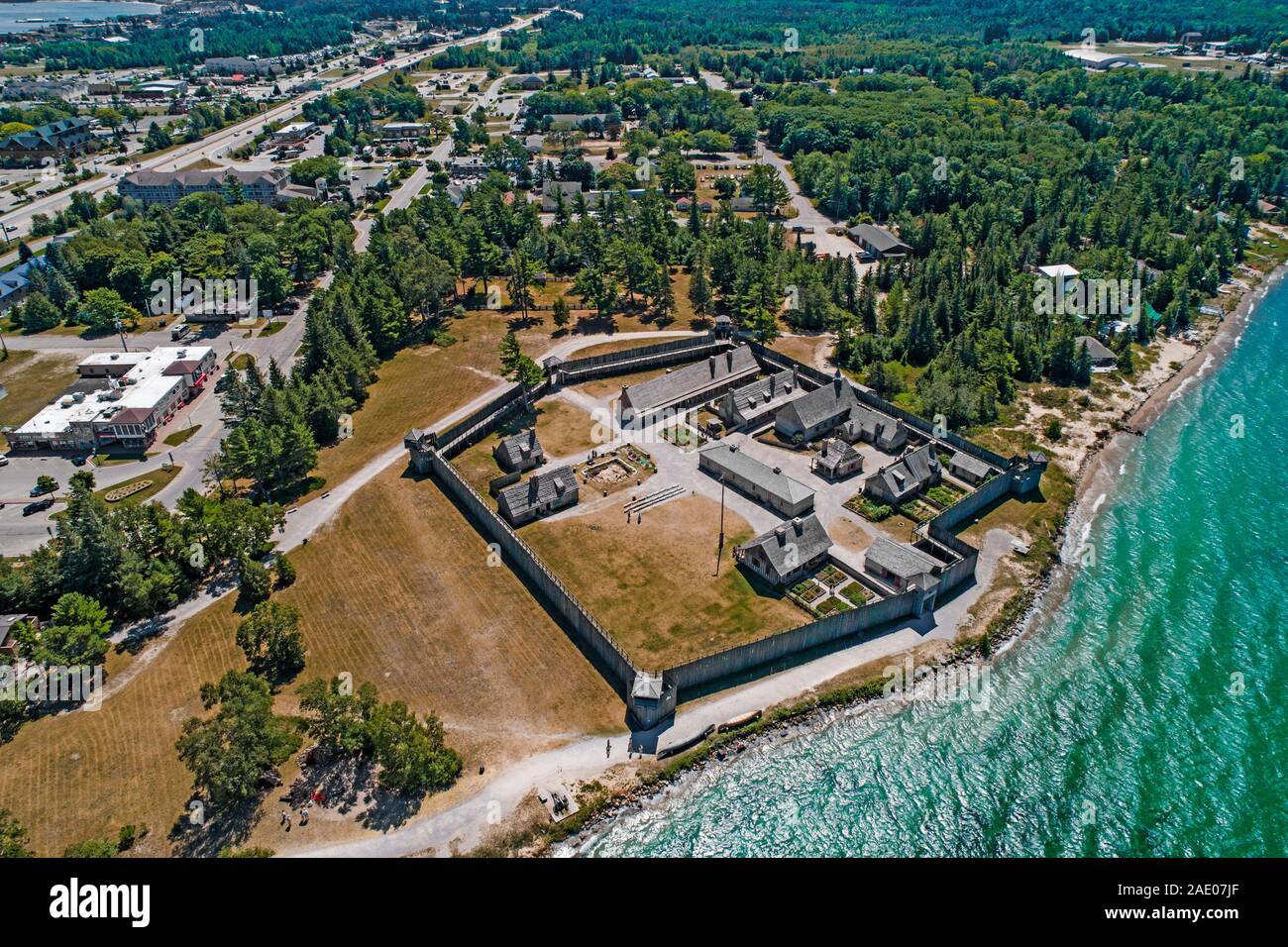 Fort Michilimackinac or Fort Mackinaw, Mackinac is located in Mackinaw ...