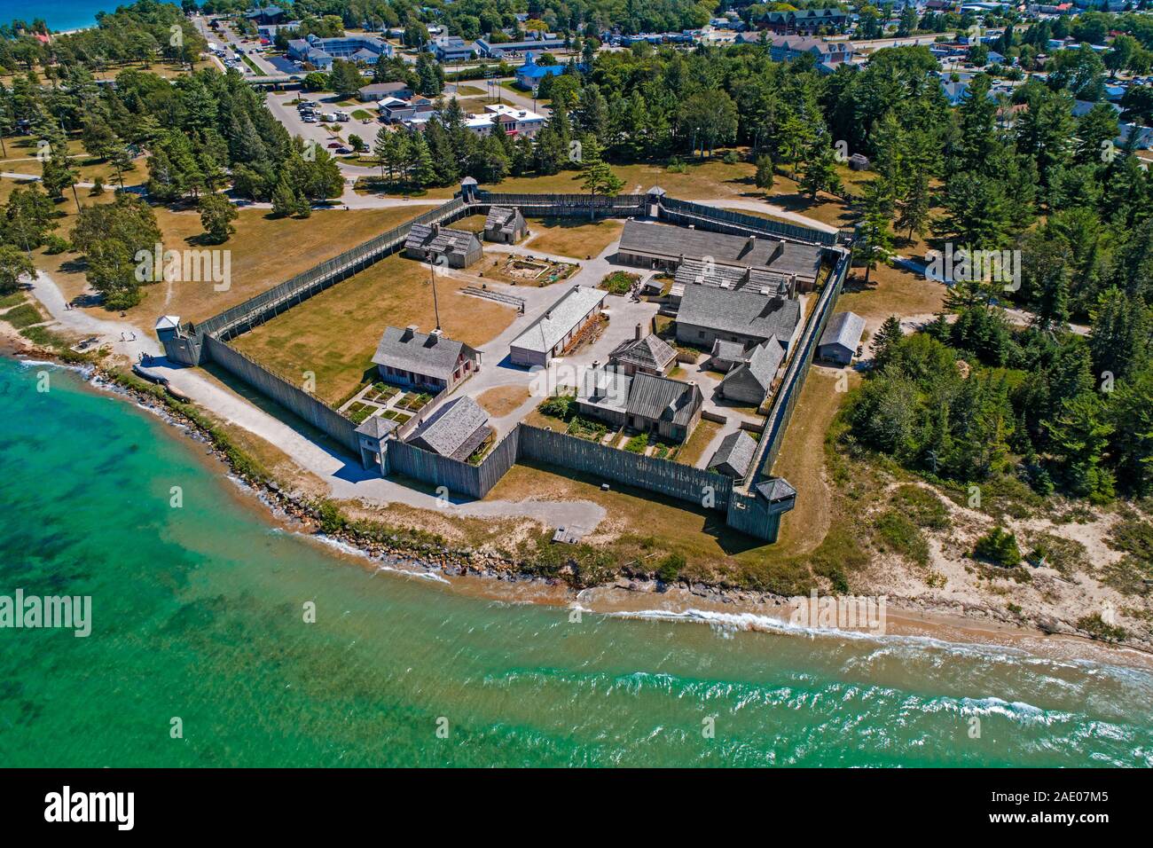 Fort Michilimackinac or Fort Mackinaw, Mackinac is located in Mackinaw ...