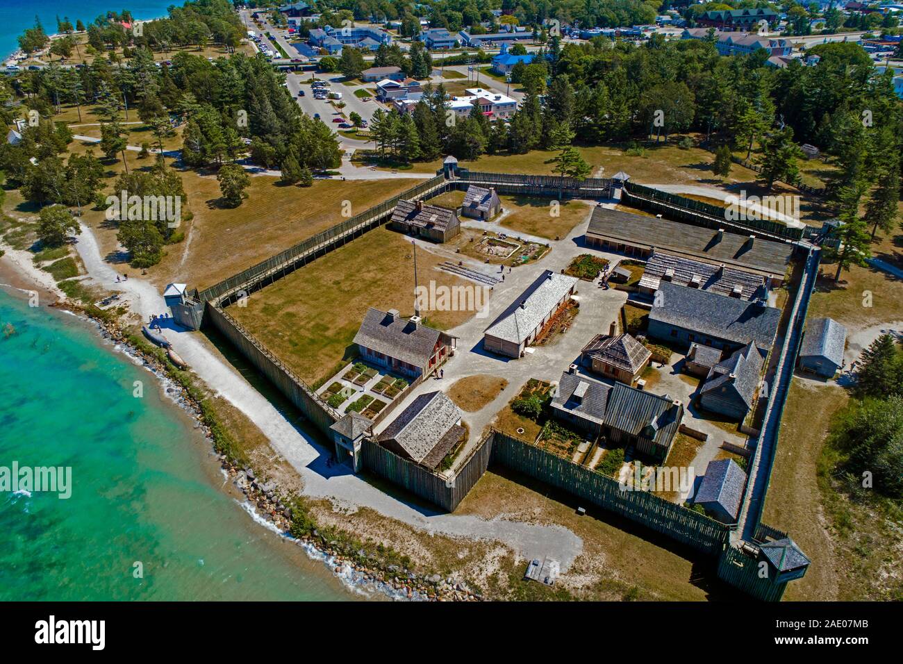 Fort Michilimackinac or Fort Mackinaw, Mackinac is located in Mackinaw ...