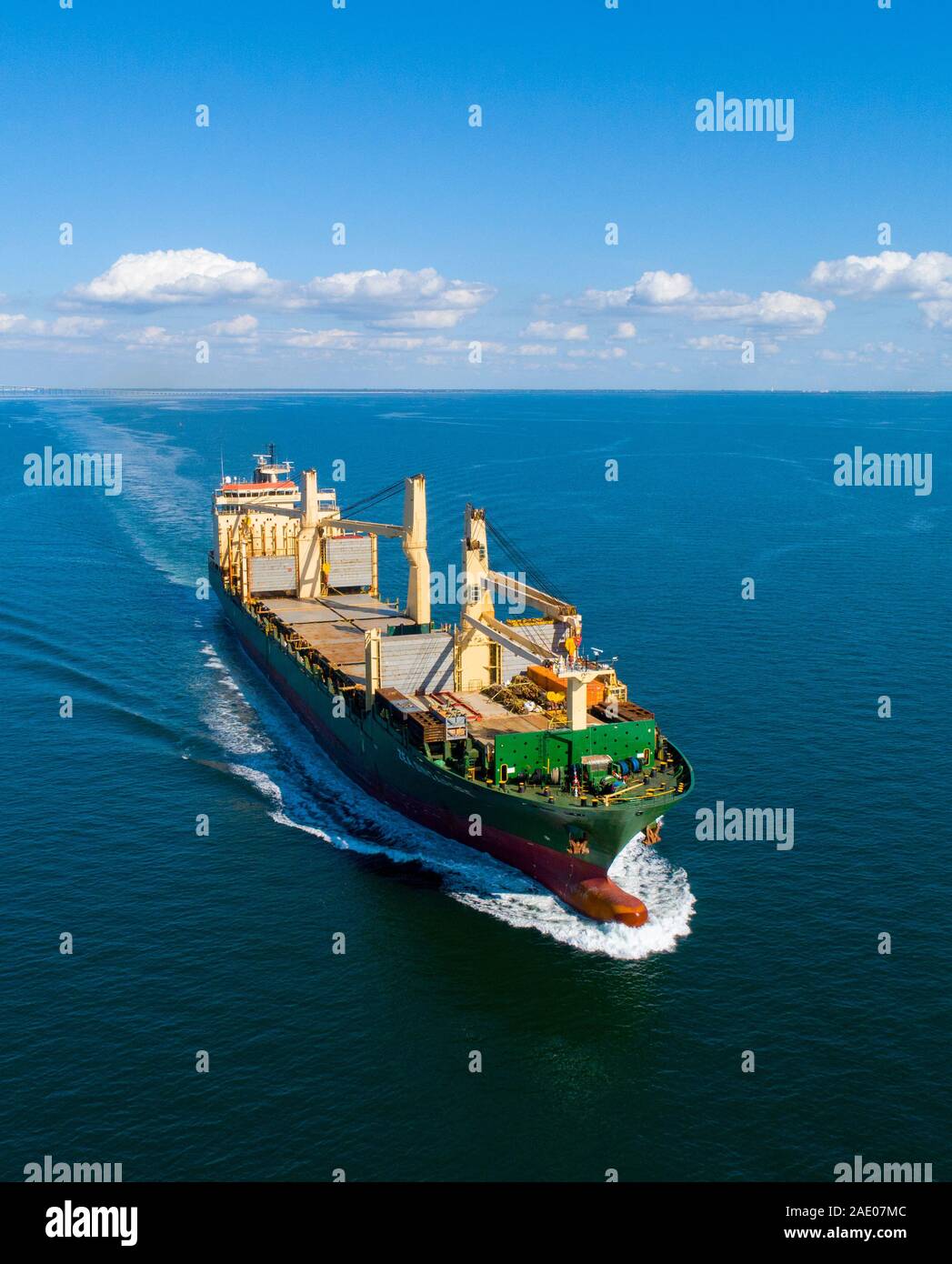 ZEA Singapore ocean going pacific ocean transport freighter outbound ...