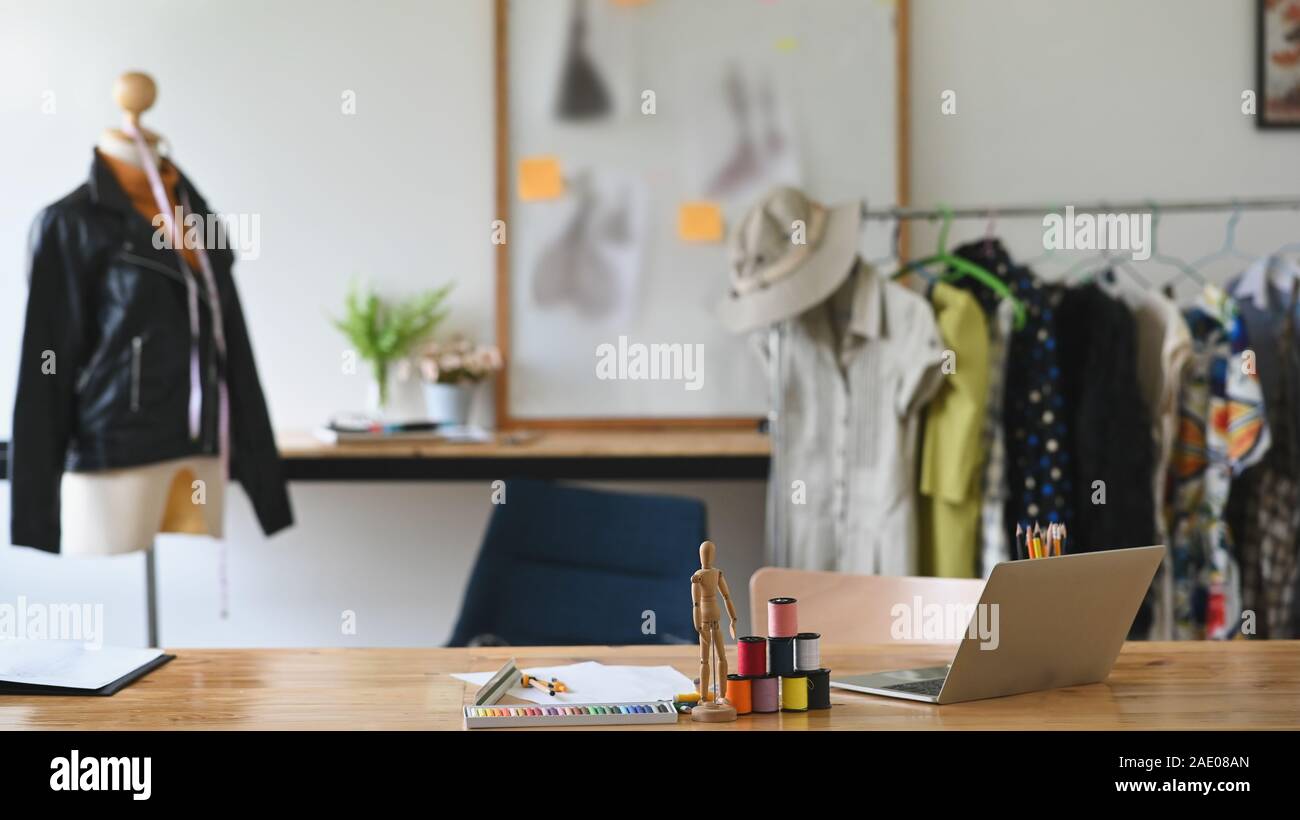 Fashion Designer Workplace Concept Stock Photo - Alamy