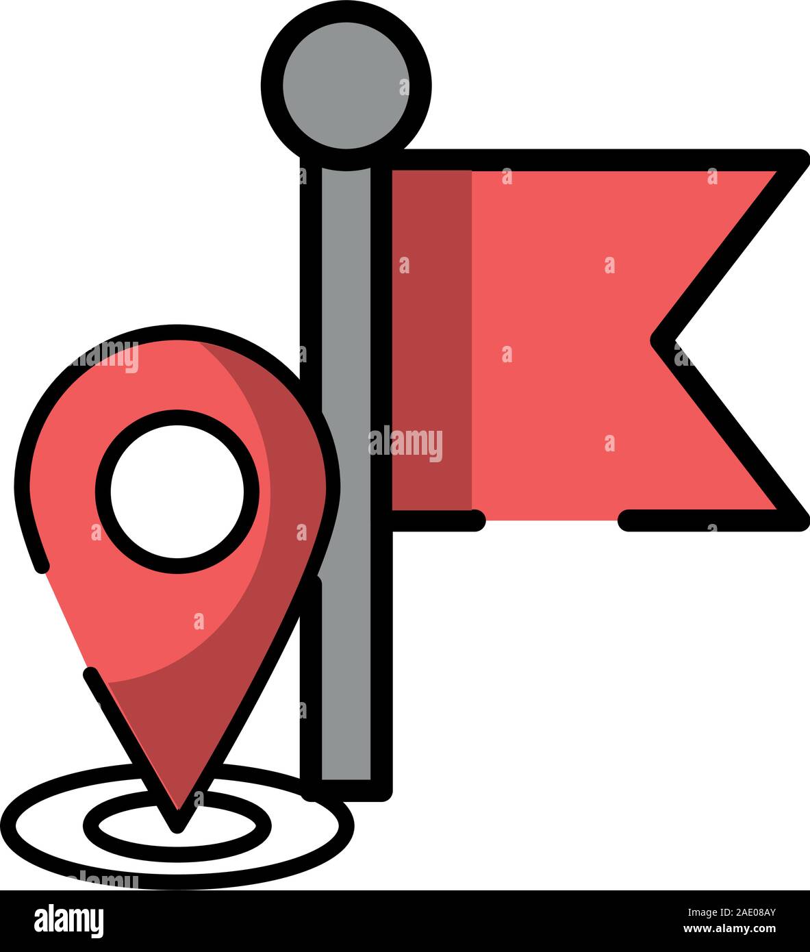 Map pinpoint and flag Stock Vector Images - Alamy